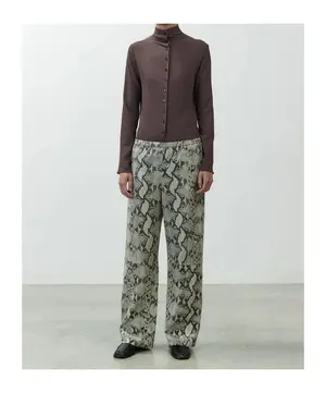 ALYSI Python-print Leather Trousers