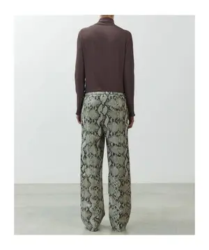 ALYSI Python-print Leather Trousers