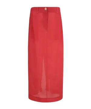 Khaite Sheer Skirt - Red