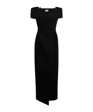 Khaite Gene Asymmetric Peplum Dress - Black