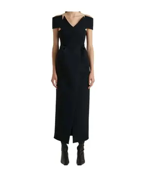 Khaite Gene Asymmetric Peplum Dress