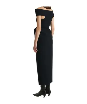 Khaite Gene Asymmetric Peplum Dress
