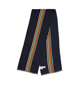 Paul Smith Stripe Wool Scarf - Black