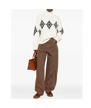 ERMANNO FIRENZE Paneled Wide-leg Jeans