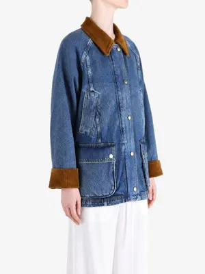 Barbour Contrastcollar Multipocket Denim Jacket