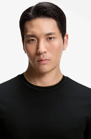 Hugo Boss Slim-fit Contrast-trim T-shirt