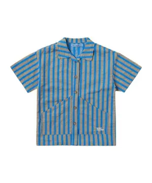BOBO CHOSES Shortsleeve Button Top - Blue