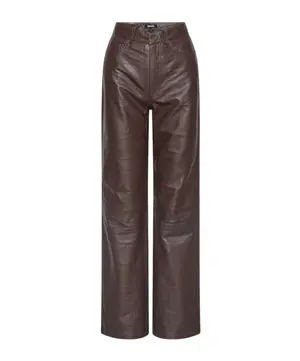 ROTATE BY BIRGER CHRISTENSEN High-waisted Straight-leg Trousers - Brown
