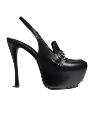 Gucci Platform Slingback With Horsebit - Black