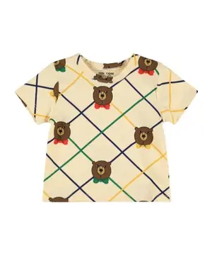 MINI RODINI Solidcolor Print Top - Nude