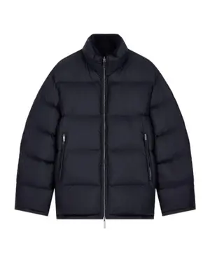 Emporio Armani Down Jacket In Virgin Wool And Viscose Twill