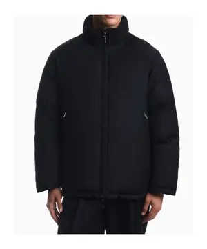 Emporio Armani Down Jacket In Virgin Wool And Viscose Twill