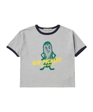 BOBO CHOSES Crewneck Print Top - Gray