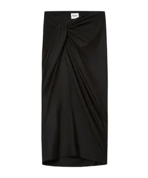 Isabel Marant Étoile Draped Knot-detail Midi Skirt - Black