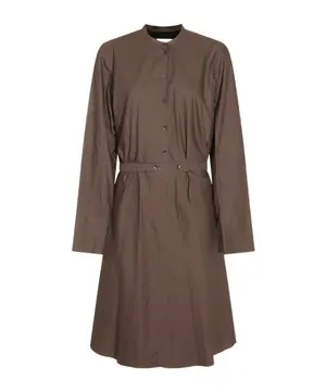 LEMAIRE Sailor Dress In Washed Cotton And Silk Blend - Truffle