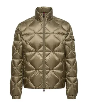 Moncler Asurel Geometric Quilted Short Down Jacket - Khaki