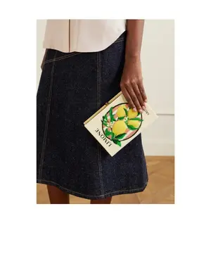 OLYMPIA LE-TAN Aroma D'italia Appliquéd Embroidered Canvas Clutch - Nude