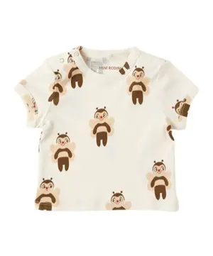 MINI RODINI Solidcolor Print Top - White