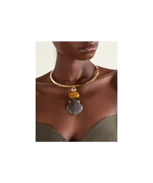 JENNIFER BEHR Gold-tone Shell Necklace