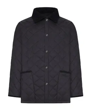 Barbour Corduroycollar Diamondquilted Overshirt Jacket - Black