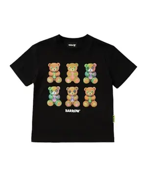 BARROW Solidcolor Print Top - Black