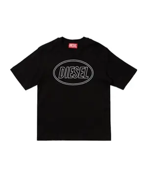 DIESEL® Crewneck Print Top - Black