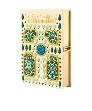 OLYMPIA LE-TAN Versailles Appliquéd Embroidered Canvas Clutch - Nude