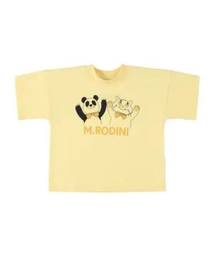 MINI RODINI Frontpanel Print Tshirt - Yellow
