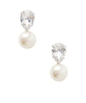 JENNIFER BEHR Silver-tone Crystal Earrings - White