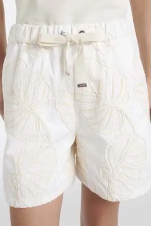 Moncler Leaf Printed Drawstring Shorts