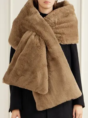 Max Mara Piacere Quilted Shell-trimmed Plush Scarf - Brown