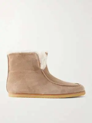 Legres 52 Shearling-trimmed Suede Ankle Boots - Light Brown