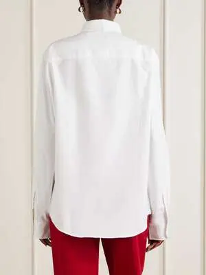 AMI Paris Adc Embroidered Cotton Oxford Shirt