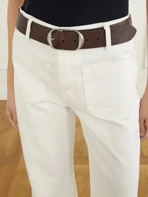 NILI LOTAN Leather Belt - Brown
