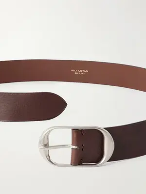 NILI LOTAN Leather Belt - Brown