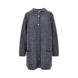 Emporio Armani Alpaca-blend Long Cardigan - Grey