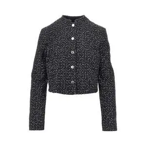 Emporio Armani Sequinned Denim Short Jacket - Blue