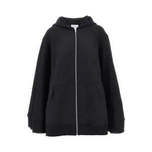 7 For All Mankind Full-zip Cape Hoodie - Black
