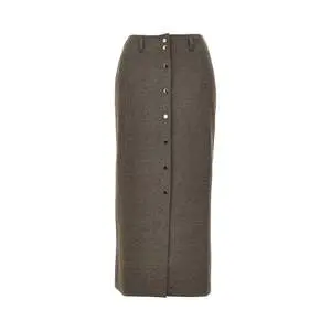 Emporio Armani Knitted Midi Skirt - Brown