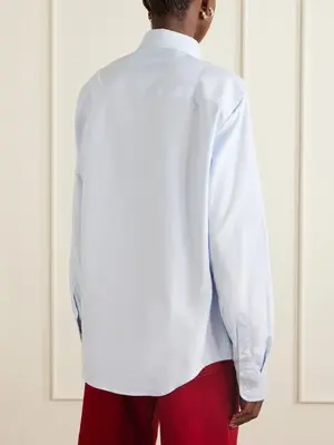 AMI Paris Embroidered Cotton Oxford Shirt