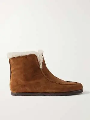 Legres 52 Shearling-trimmed Suede Ankle Boots - Brown