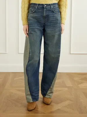 HAIKURE Clyde Double Vintage Mid-rise Wide-leg Jeans - Blue