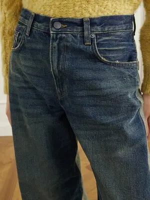 HAIKURE Clyde Double Vintage Mid-rise Wide-leg Jeans - Blue