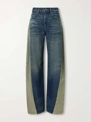 HAIKURE Clyde Double Vintage Blue Mid-rise Wide-leg Jeans - Mid Denim