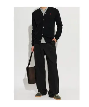 Play Comme Des Garcon Comme Des Garçons Play Logo-patch Buttoned Cardigan