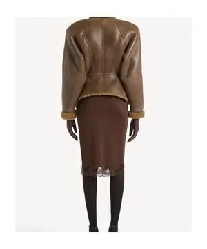 Balmain Knit Midi Skirt With Lace