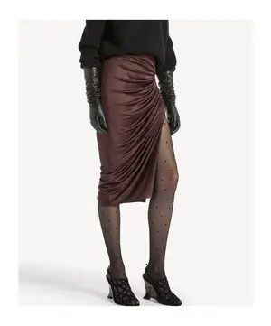 Balmain Flowing Jersey Midi Skirt With Slit