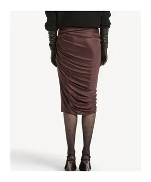 Balmain Flowing Jersey Midi Skirt With Slit