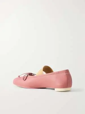 MAISON MARGIELA Bow-detailed Leather Ballet Flats