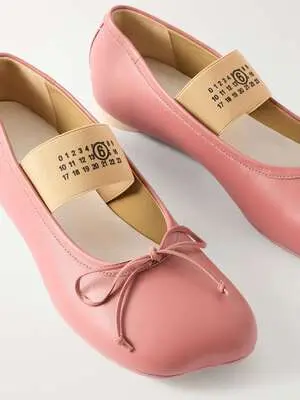 MAISON MARGIELA Bow-detailed Leather Ballet Flats